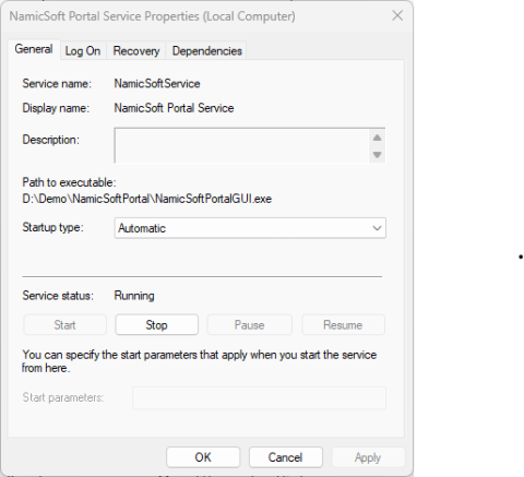 Configure NamicSoft Portal to Run as a Windows Service